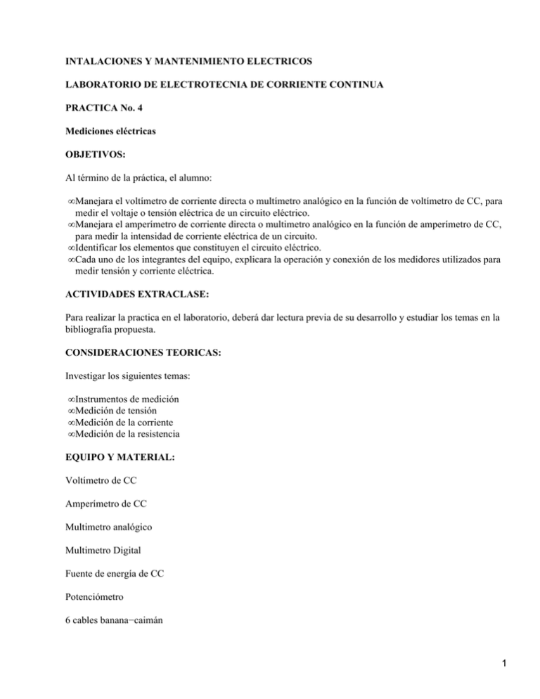 Mediciones eléctricas