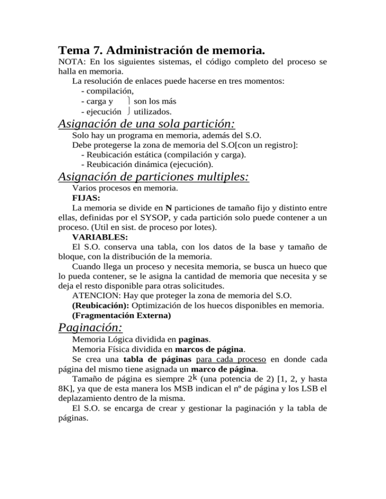 Administración de memoria