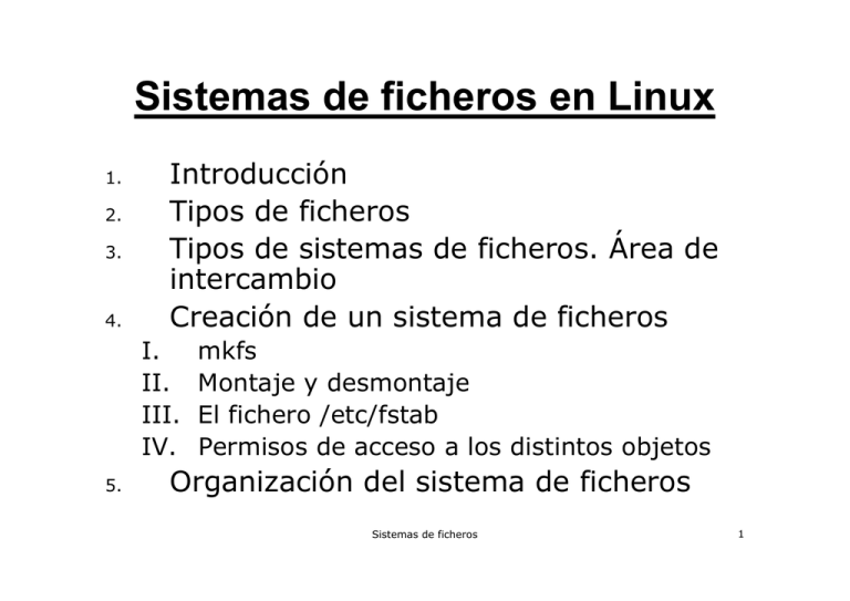 Sistema de ficheros en Linux