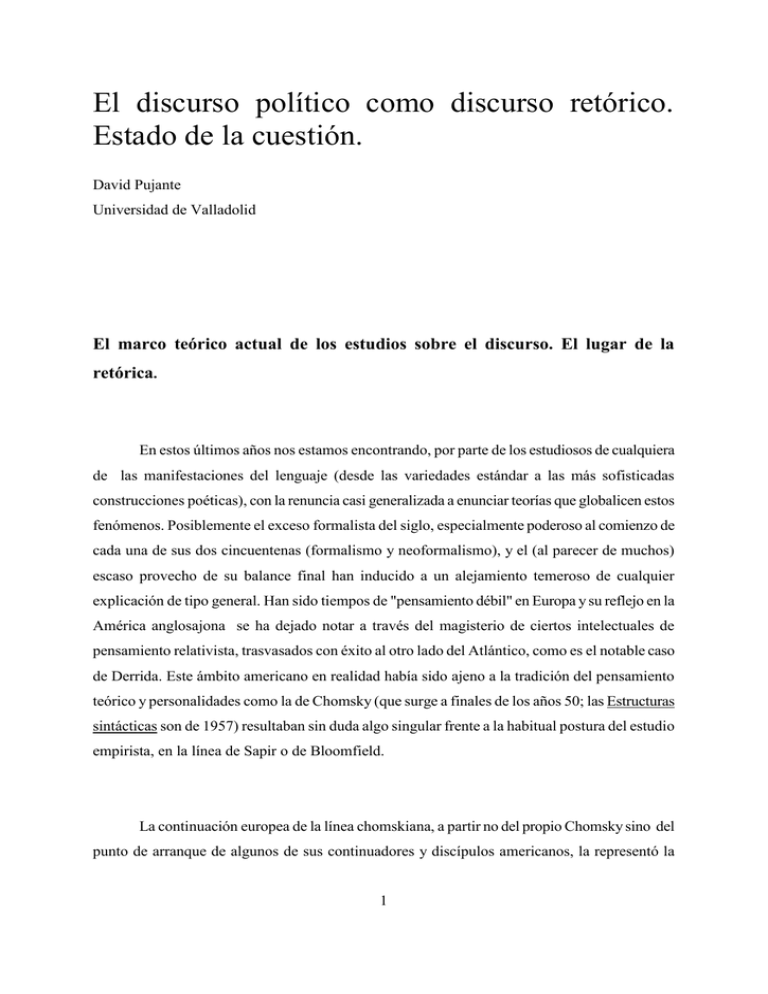 El discurso político como discurso retórico