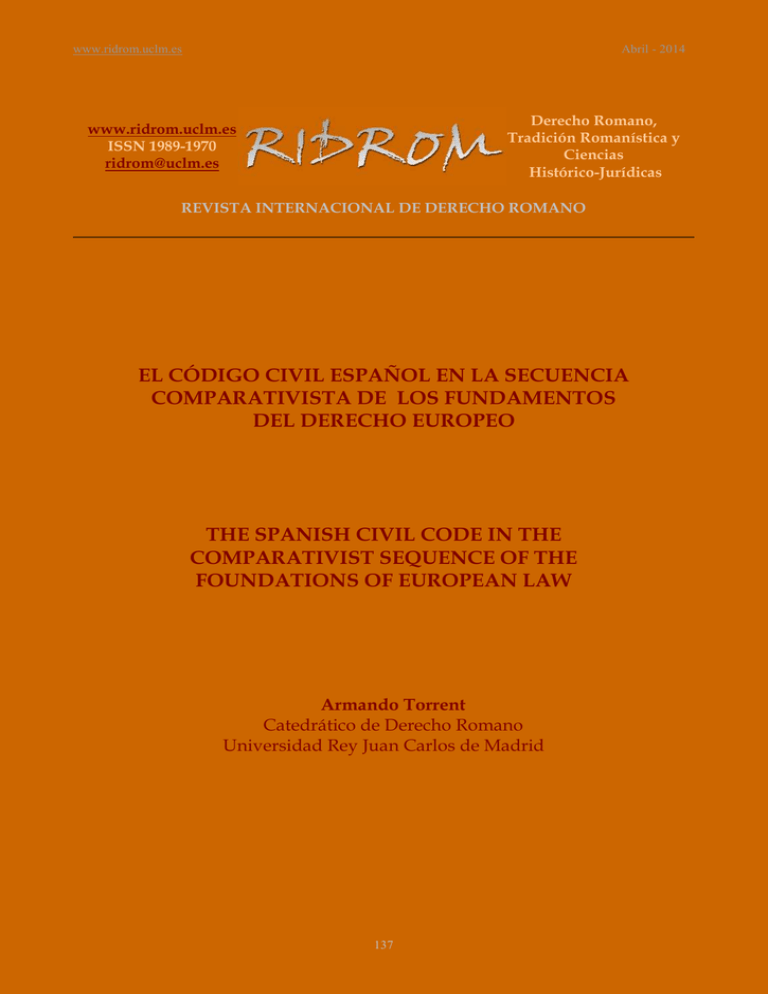 El Código civil español en la secuencia comparativista de