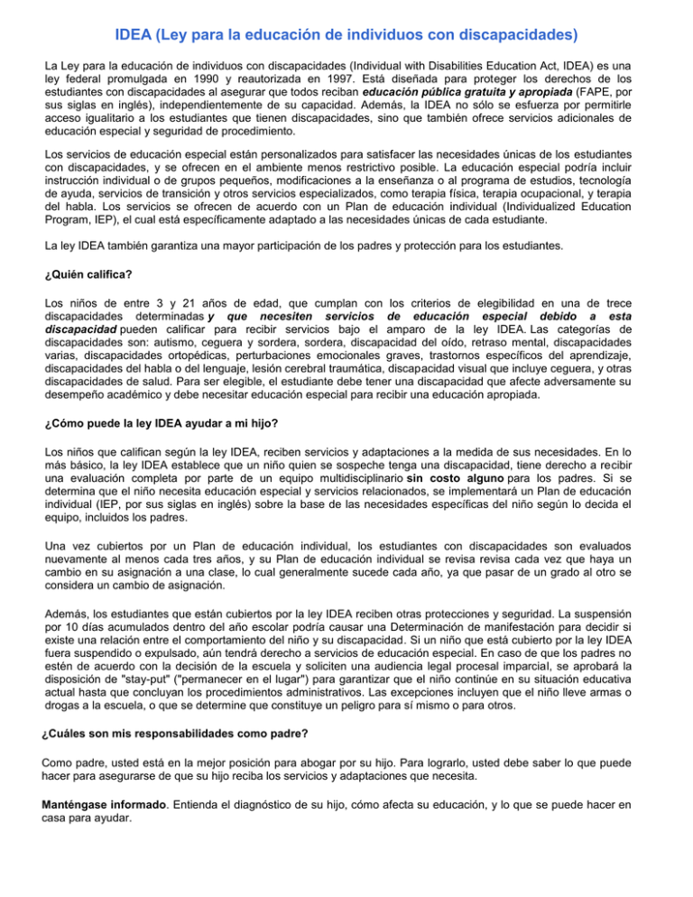 Ley IDEA