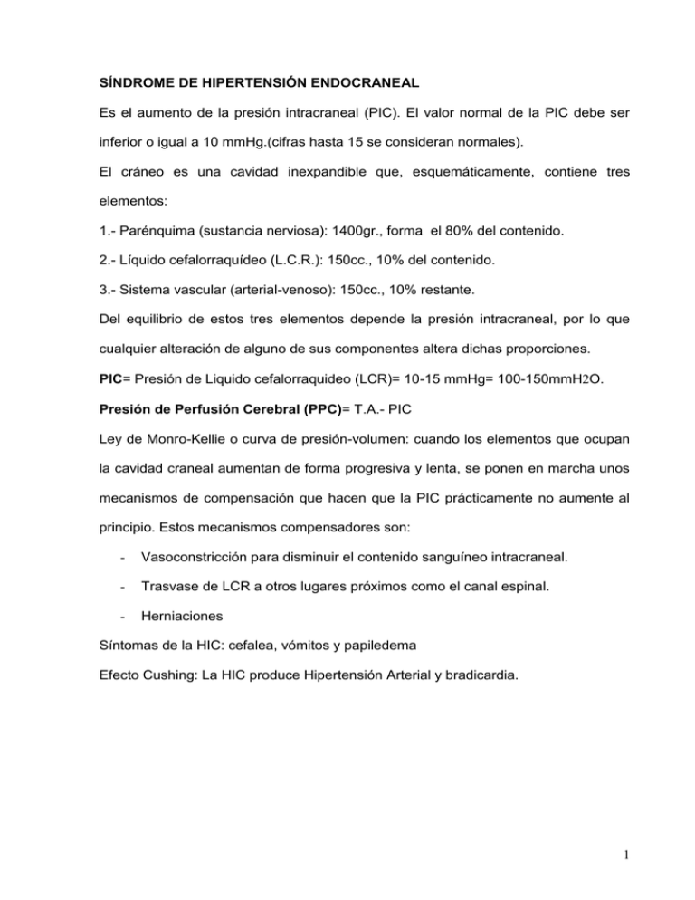 Hipertensión intracraneal y edema cerebral