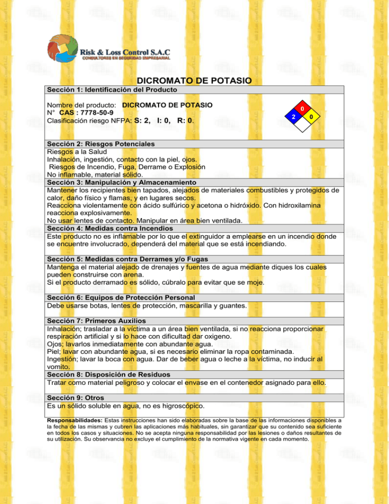 Dicromato de Potasio
