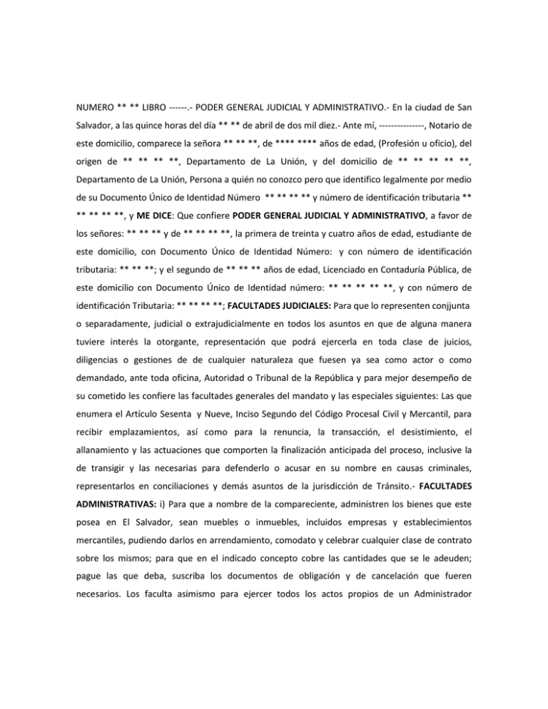 Poder - ERegulations El Salvador