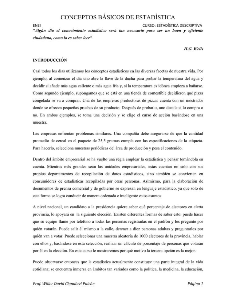 CONCEPTOS BÁSICOS DE ESTADÍSTICA