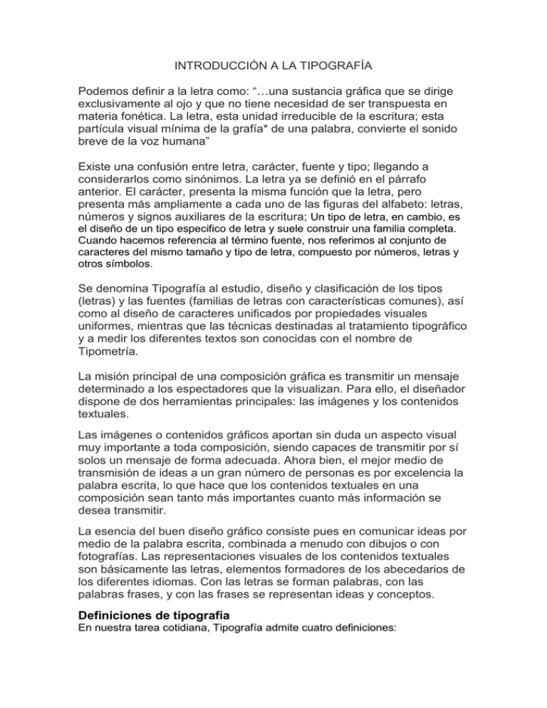 Introduccion a la tipografia