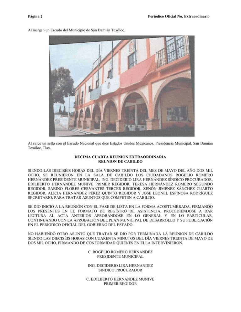 Al calce un sello con el Escudo Nacional que dice