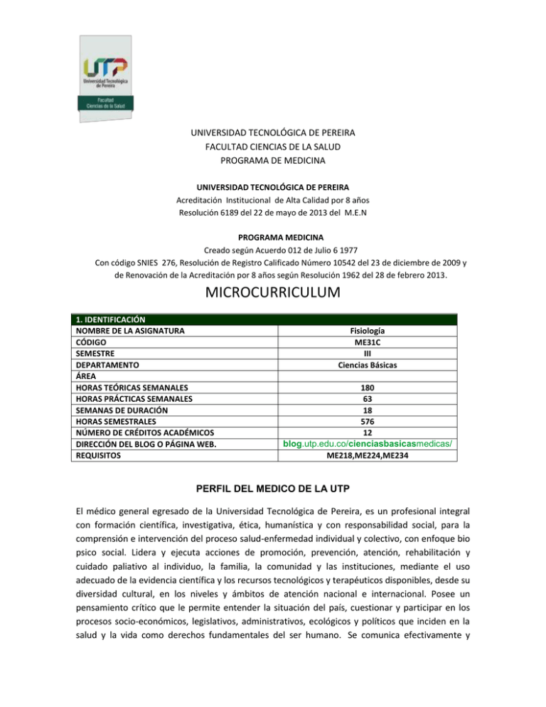 Programa - Blog de la U.T.P. - Universidad Tecnológica de Pereira