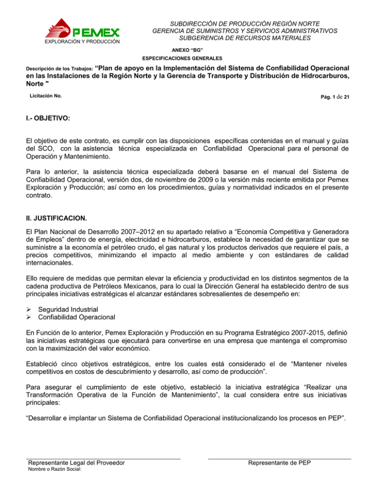 ANEXO BG (ver 3 ) - PEMEX Exploración y Producción PEP