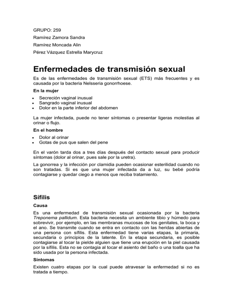 Enfermedades de transmisión sexual