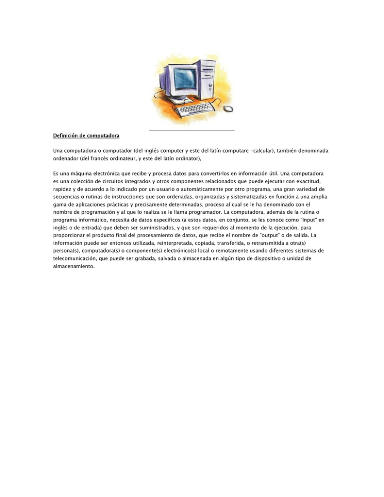 Definición de computadora