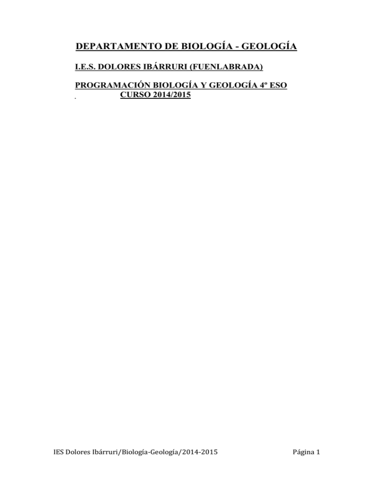 4º ESO Biología y Geología