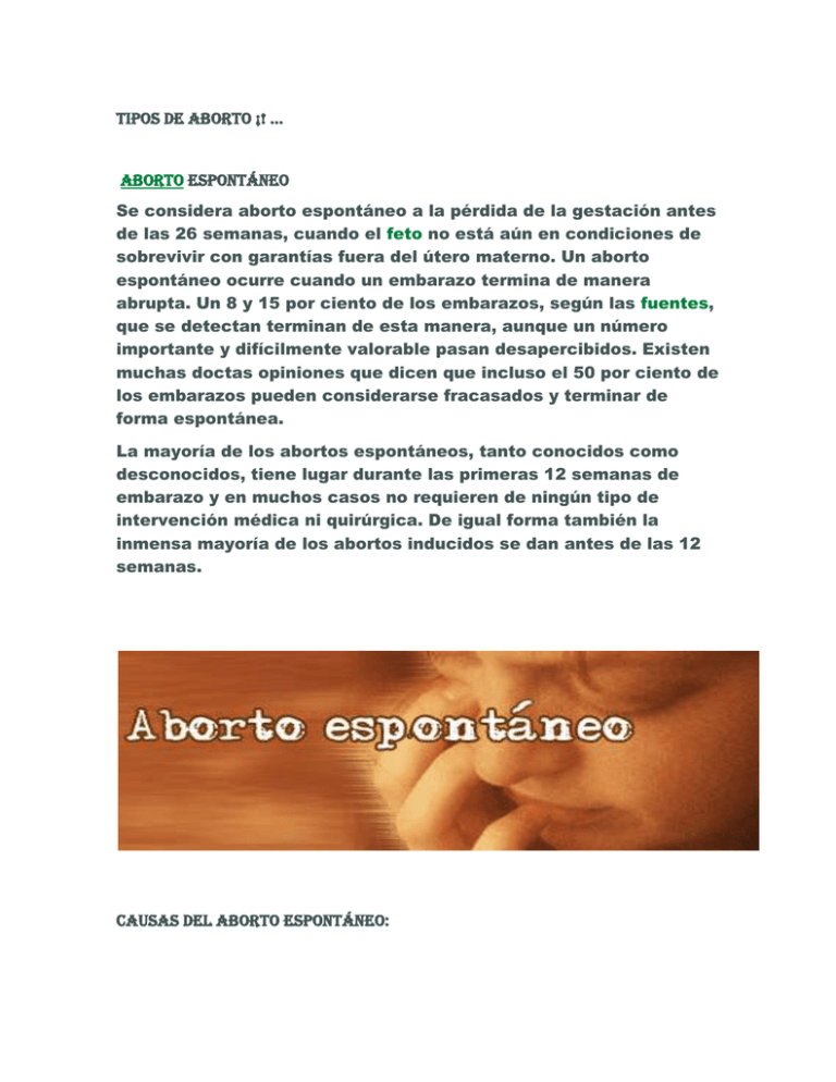 TIPOS DE ABORTO