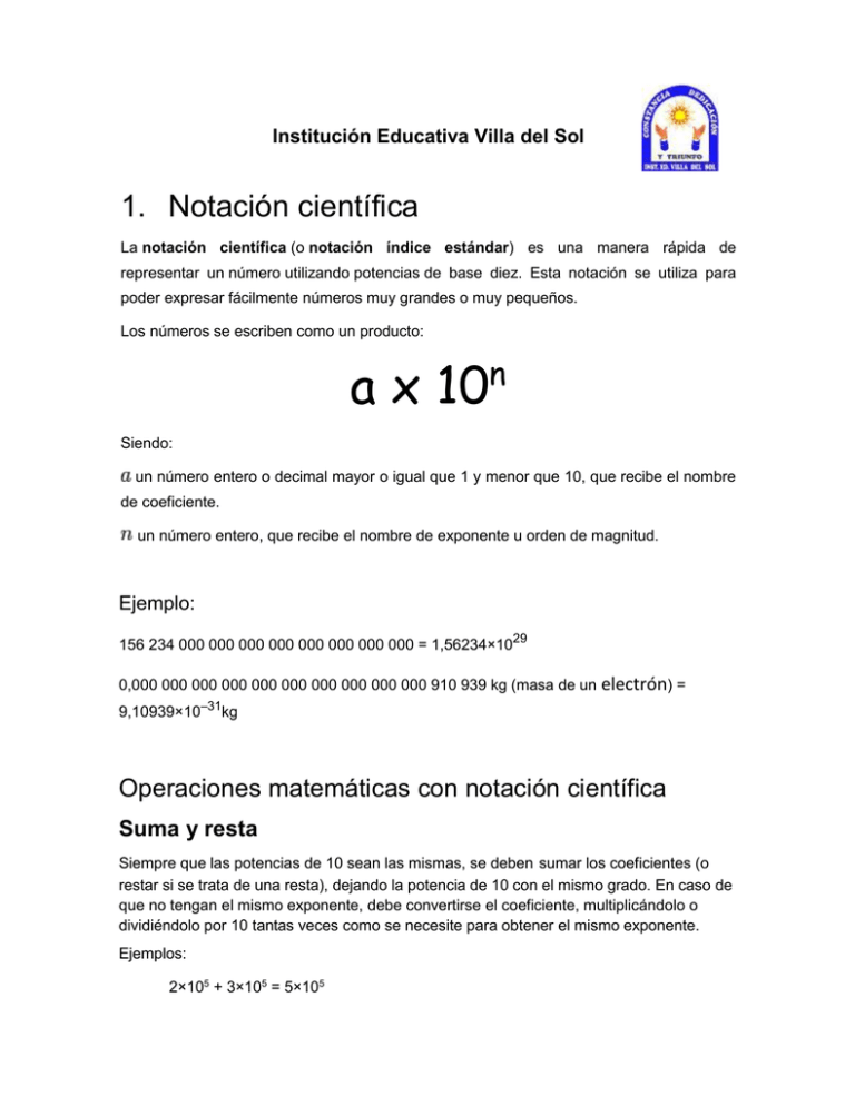 Notación científica 1.