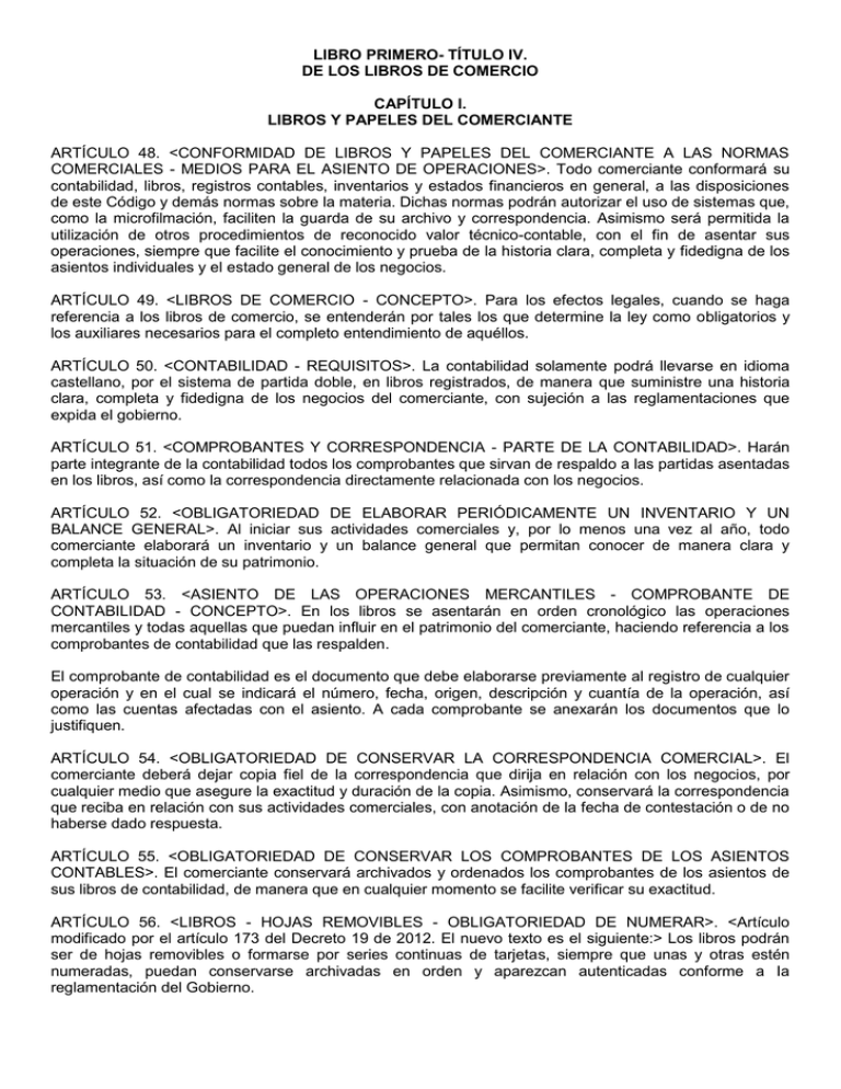 1.) CODIGO DE COMERCIO LIBRO PRIMERO TITULO