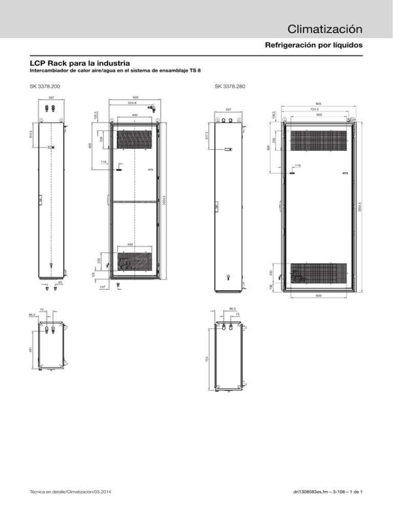 Climatización Refrigeración por líquidos LCP Rack para la industria