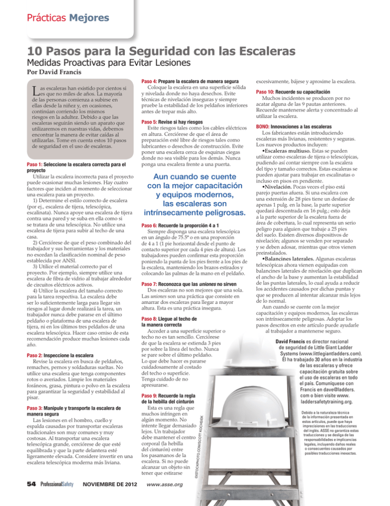 10 Pasos para la Seguridad con las Escaleras Medidas Proactivas para Evitar Lesiones Por David ...