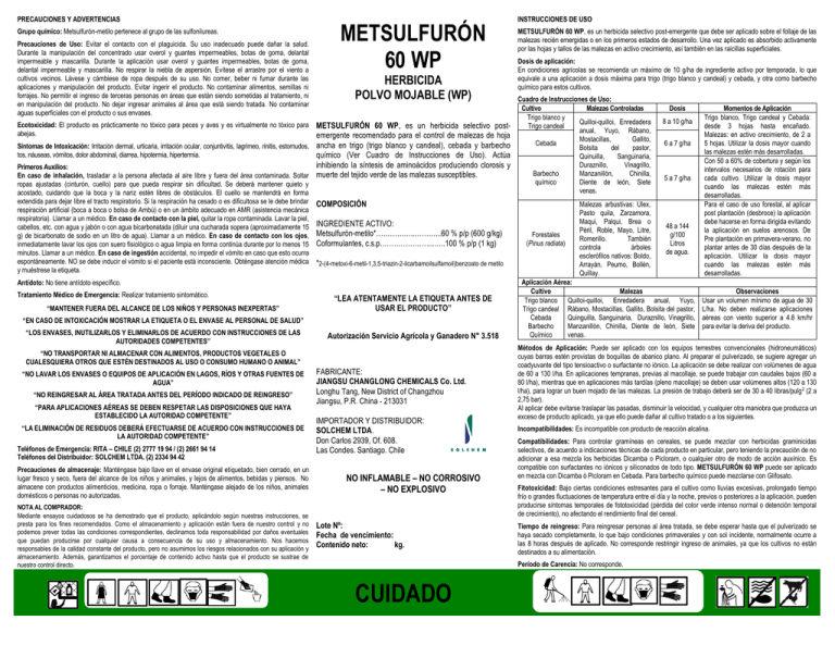METSULFURÓN 60 WP