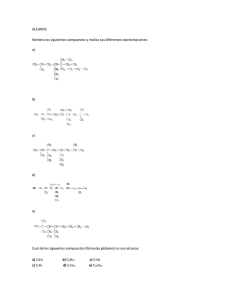 Guía de Ejercicios: Nomenclatura Orgánica Alcanos, Alquenos