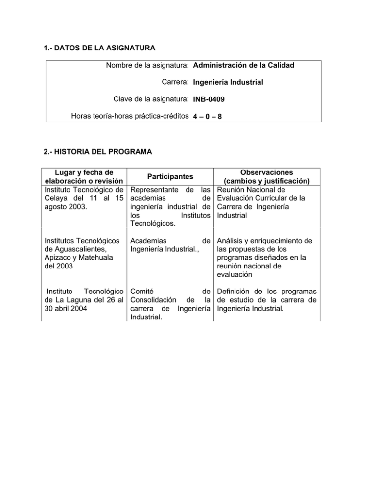 Administraci n de la Calidad