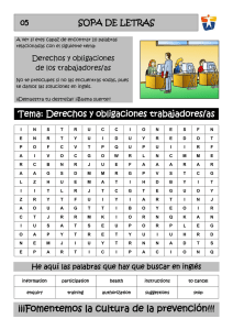 22 SOPA DE LETRAS Investigación de accidentes