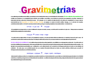 Formación de Precipitados: Química Analítica