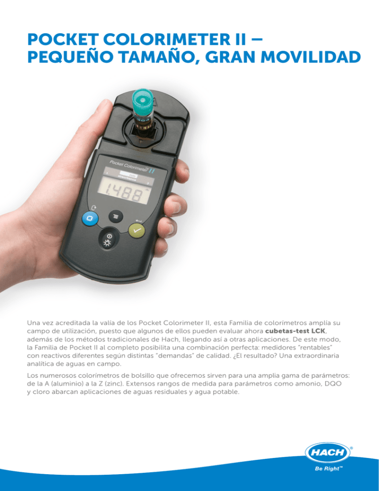 Pocket colorimeter ii – Pequeño tamaño, gran movilidad