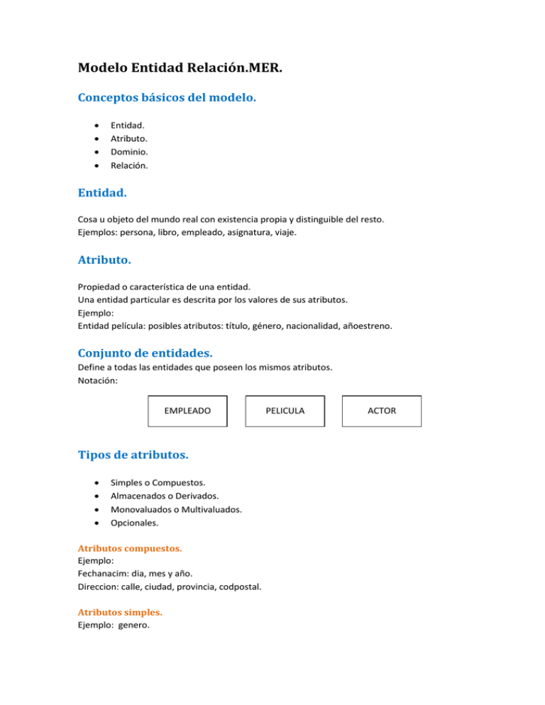 Modelo Entidad Relación.MER.