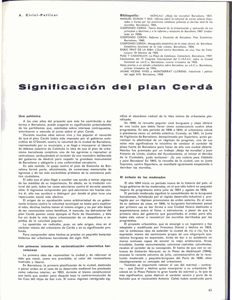 Significación del plan Cerdá