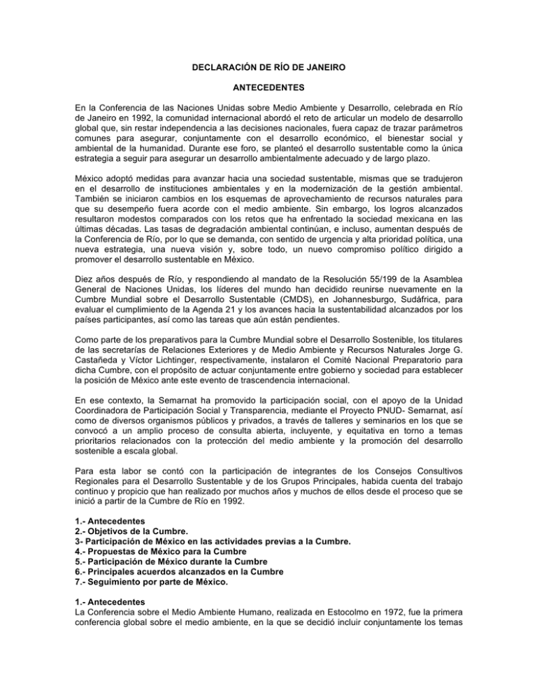Declaración de Rio de Janeiro