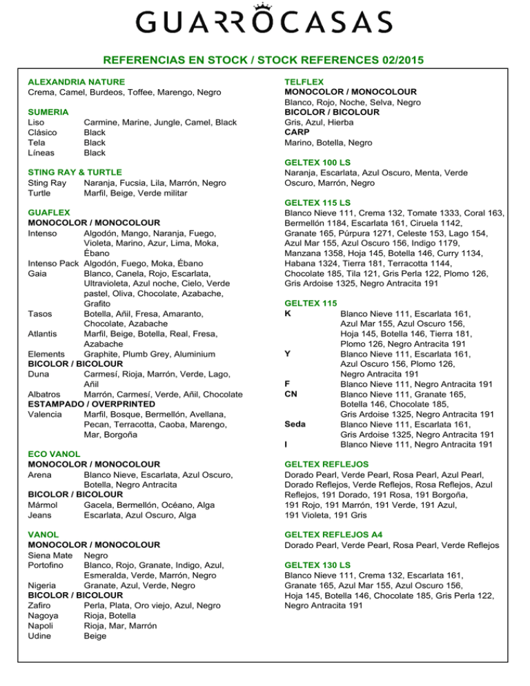 referencias en stock / stock references 02/2015