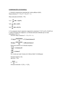 Composición centesimal y fórmulas químicas