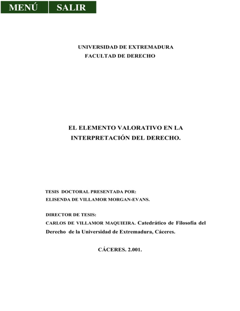 el elemento valorativo en la interpretación del derecho.