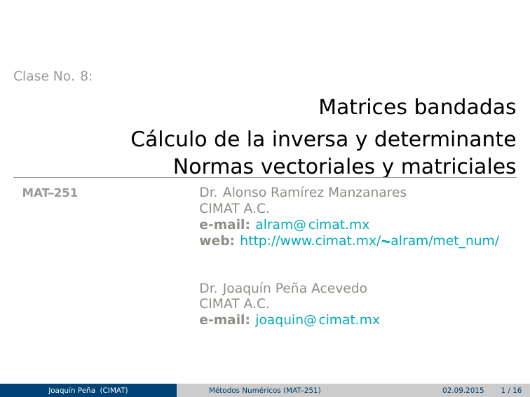 Matrices bandadas