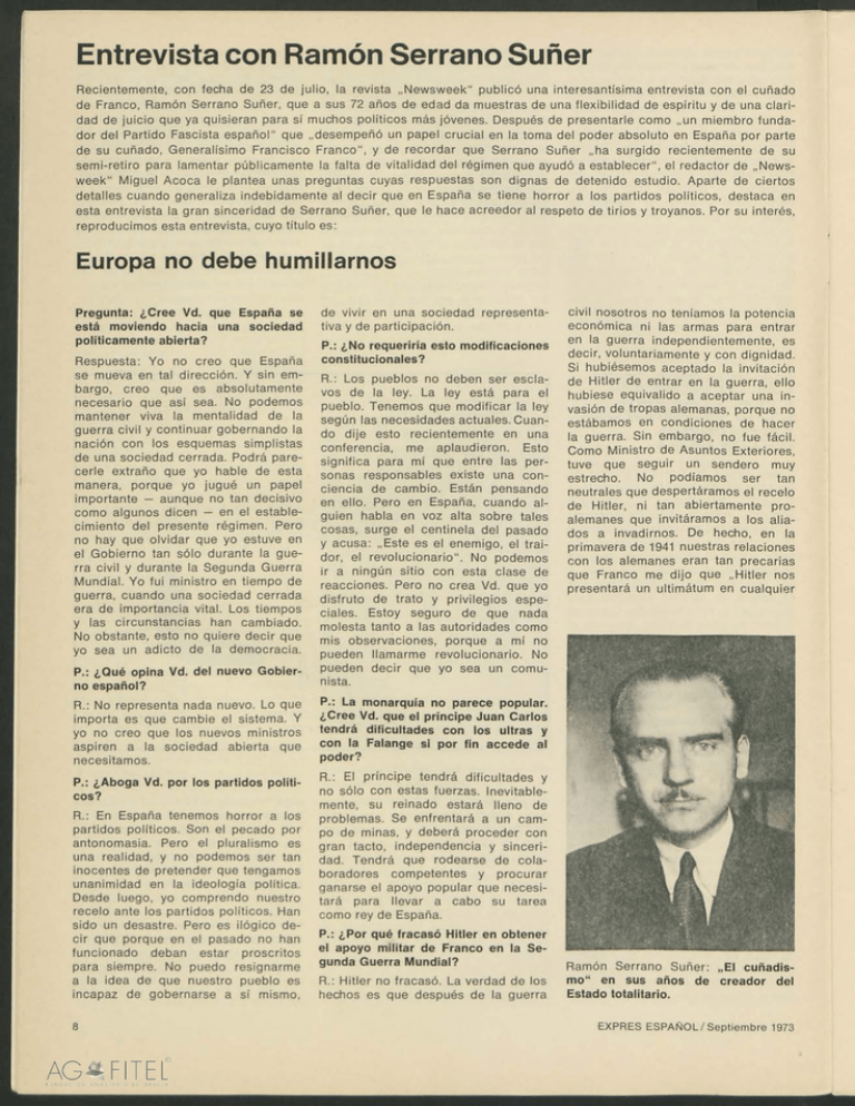 Entrevista con Ramón Serrano Suñer