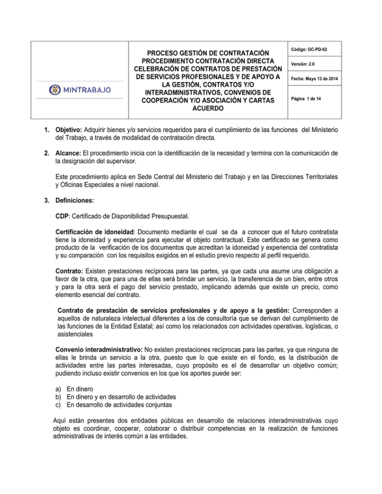 Procedimiento Contratacion Directa