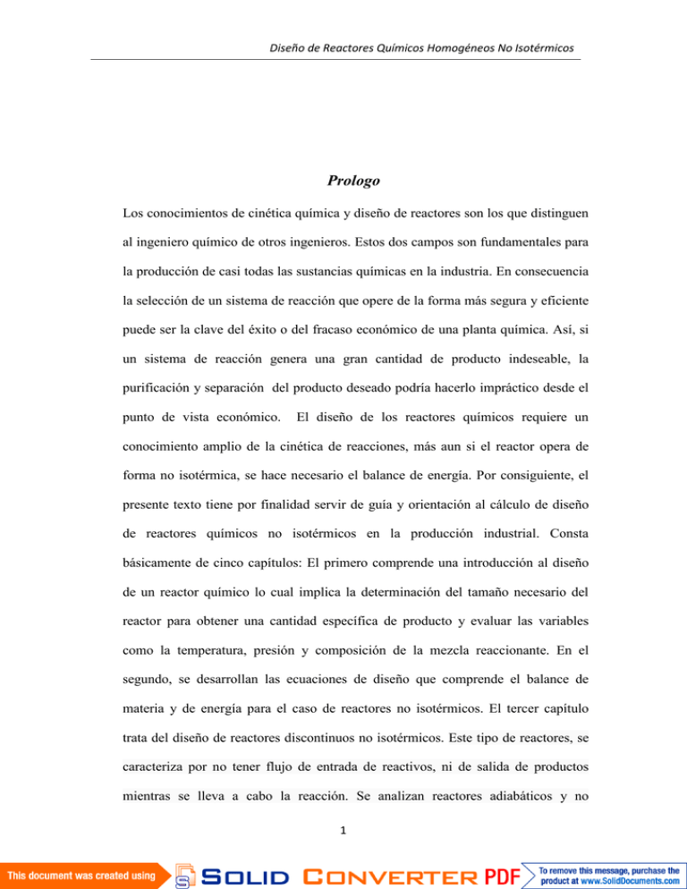 i introduccion al diseño de reactores quimicos