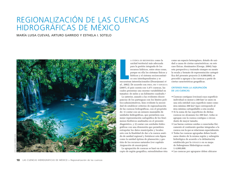 Regionalización de las cuencas hidrográficas de México