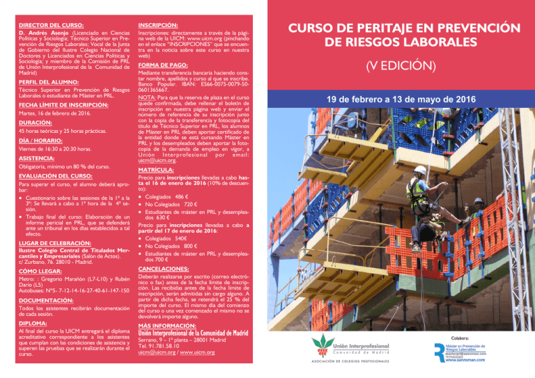 curso de peritaje en prevención de riesgos laborales