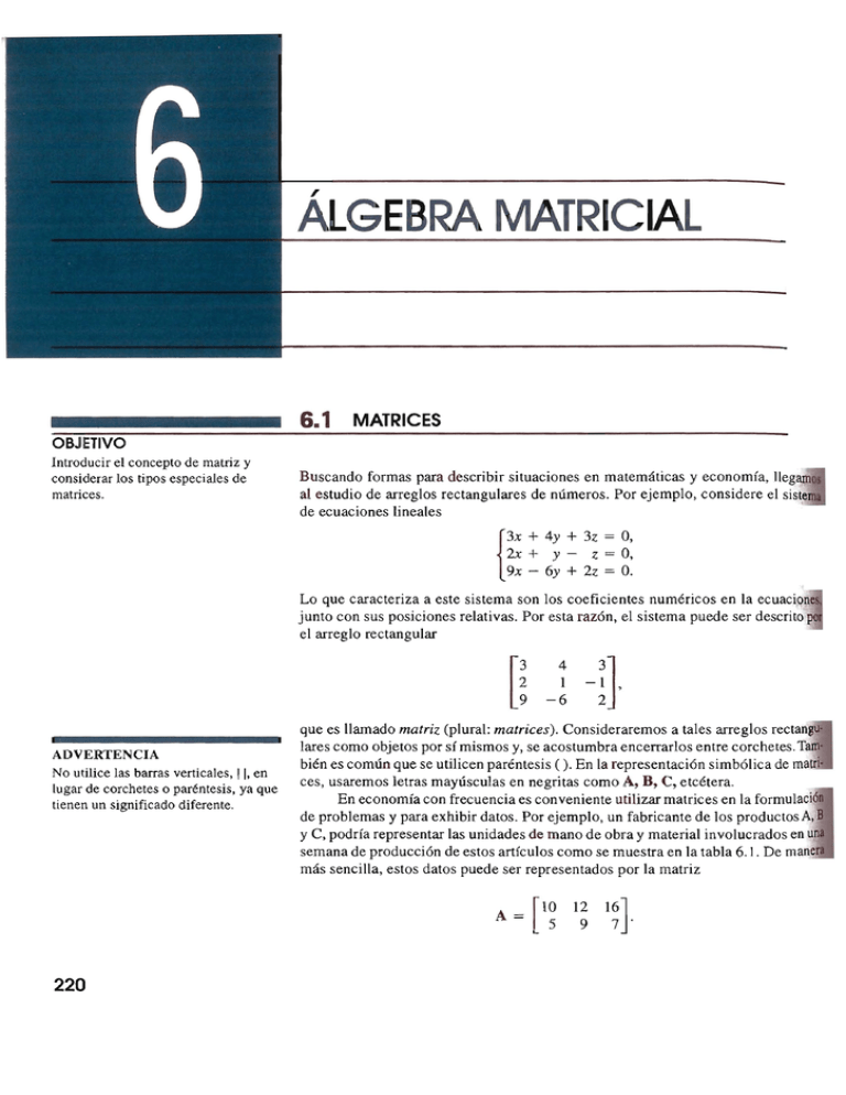 ALGEBRA MATRICIAL