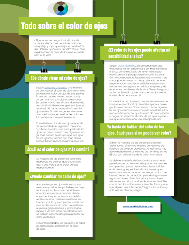 Todo sobre el color de ojos