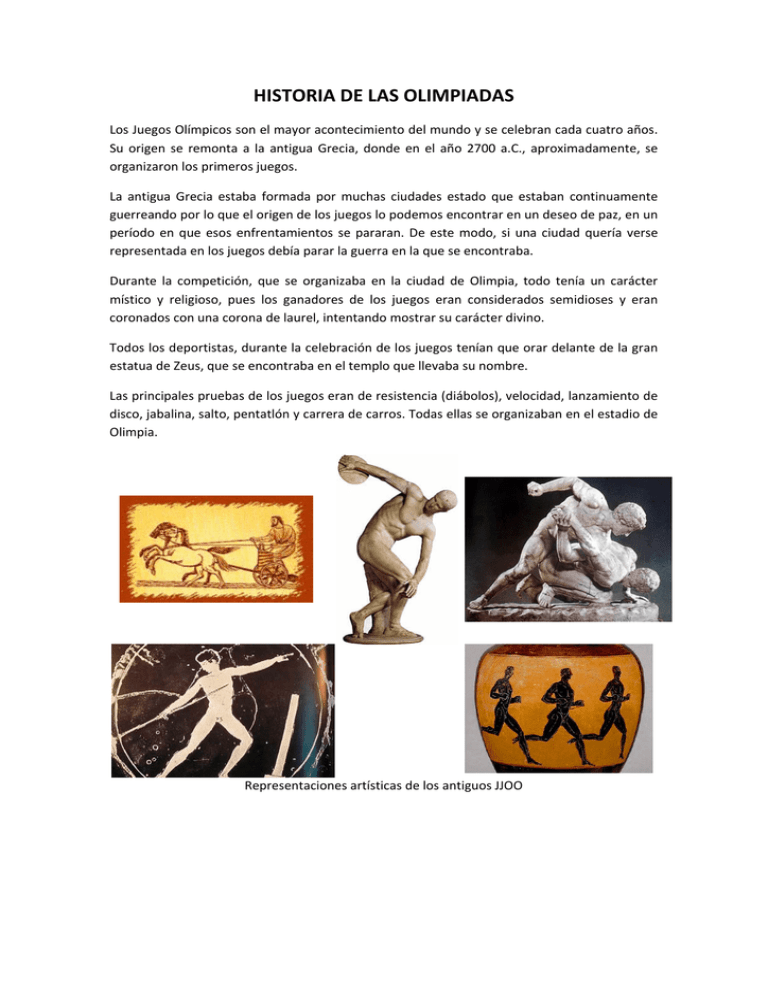 HISTORIA DE LAS OLIMPIADAS