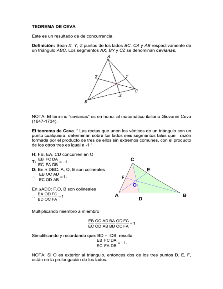 TEOREMA DE CEVA