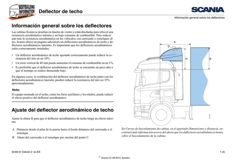 Deflector de techo Información general sobre los deflectores Ajuste