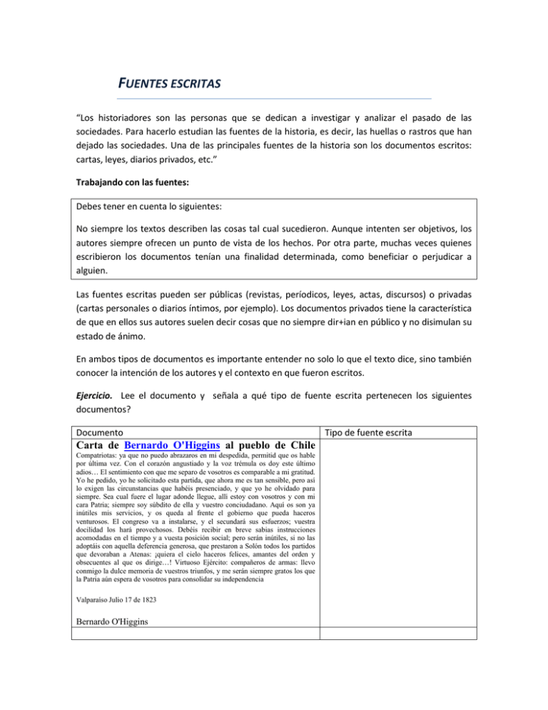 fuentes escritas - Seminarios de educación UC