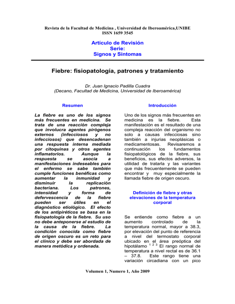 Fiebre: fisiopatología, patrones y tratamiento