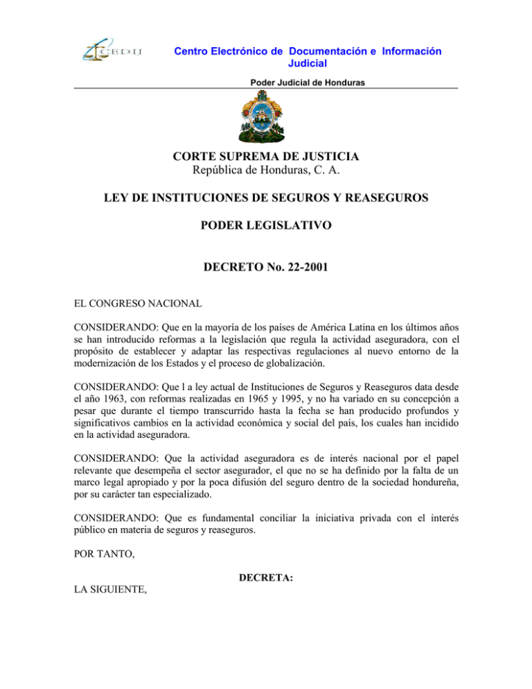 ley de instituciones de seguros y reaseguros