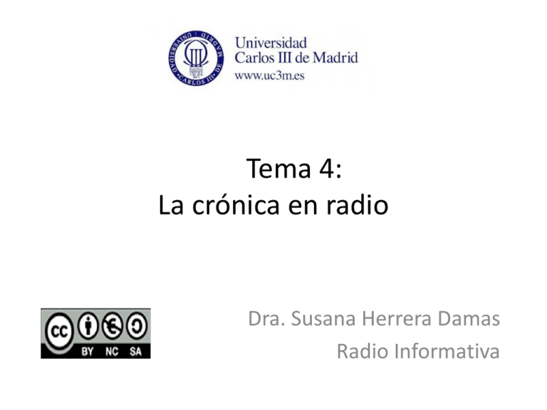 Tema 4: La crónica en radio