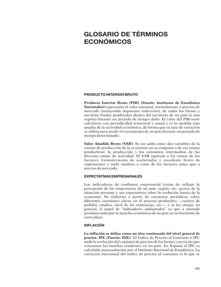 GLOSARIO DE TÉRMINOS ECONÓMICOS